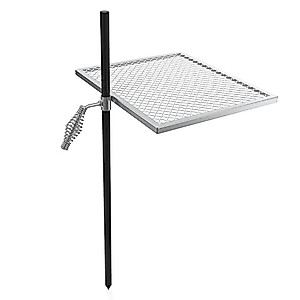 only fire Swivel Campfire Grill Adjustable Open Fire Grill Grate, Mesh Cooking Grate for Fire Pit Grilling, Outdoor Camping, Hiking