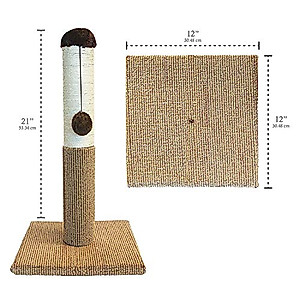 Four Paws Super Catnip Cat Scratching Post, Sisal and Carpet Scratching Post Brown 21 Inches Tall - Brown