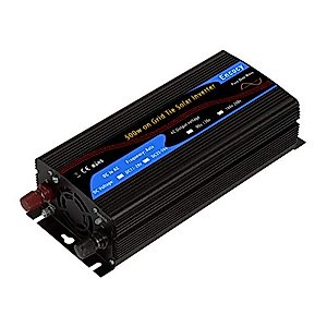 Encocy 500w Solar on Grid Tie Inverter DC22-56v to AC90-130v Converter (DC22-56v, Black)