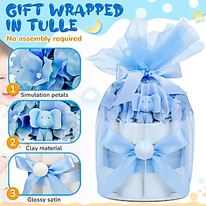 Diaper Cake for Baby Boy and Girl Elephant Crown Diaper Cake Supplies Gender Neutral Baby Diaper Cakes Cute Decorated Baby Shower Diaper Cakes for Newborn Baby Birthday Party (1 Tier, Elephant Style)