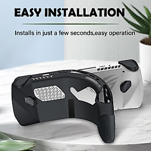 Aiaabq Silicone Case for ASUS Rog Ally 2023 Gaming Handheld Protective Cover with Foldable Stand Non-Slip & Shockproof for Rog Ally 7" Game Handheld Accessorie (Black)