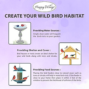 Happy Wings Finch Blend Bird Food, Mix of Sunflower Hearts/Kernels and Nyjer Seed, 5 Pounds | No Grow Seed | Bird Seed for Wild Birds