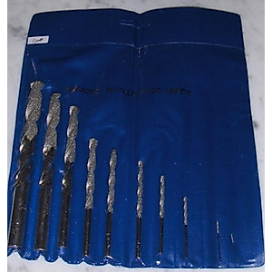 STADEA Diamond Tipped Twist Drill bit/Diamond Coated Twist Drill bits : 10 Pcs Set (1 MM to 12 MM)