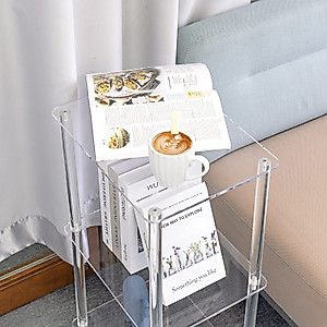 Acrylic Bookcase for Small Spaces, 3 Tier Clear Bookshelf for Bedroom, Bathroom, Living Room, Multipurpose Shelving Unit for Collectibles, Plants, Display, 15.7'' L x 11.8'' W x 30.7'' H