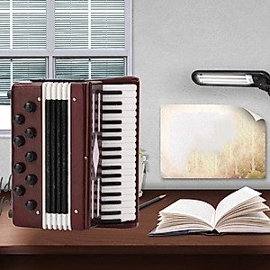 6CM Mini Accordion Model, Miniature Wooden Accordion Model Music Instrumental Model with Delicate Box for Home Decor Music