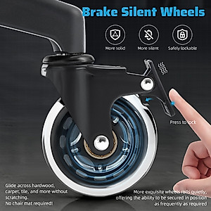 High Back Office Chair with Locking Wheels, Large Executive Desk Chair, Flip Arms Adjustable Lumbar Support, Ergonomic Synthetic Leather Computer Chair Prevents Cats Scratching, Thick Padded, Black