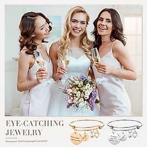 CHENGU 8 Pcs Maid of Honor Gifts Bracelets I Couldn't Say I Do Without You Bridesmaid Bracelets Gift Wedding Bride Adjustable Bangle Thank You Gift for Bridal Shower Bachelorette Party Favor(Elegant)