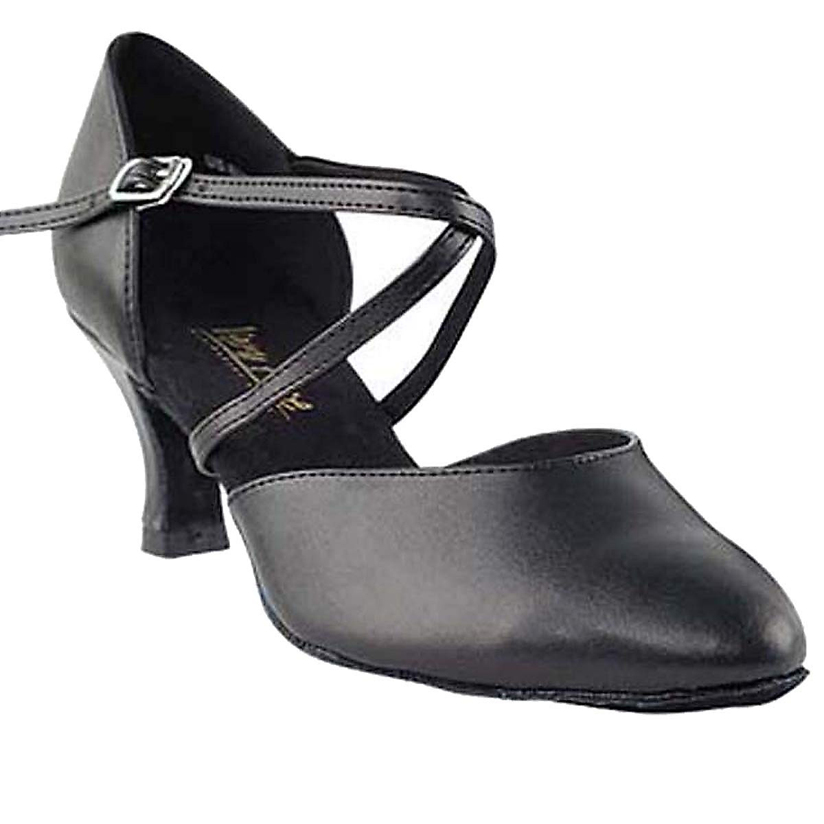 Women's Ballroom Dance Shoes Tango Wedding Salsa Dance Shoes Black Leather 9691EB Comfortable - Very Fine 2.5" Heel 9 M US [Bundle of 5]