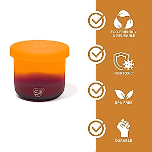 Silipint: Silicone 10oz Lidded Bowls: 2 Pack Sun Storm - Unbreakable, Flexible, Sustainable, Microwave-Oven-Dishwasher, Non-Slip