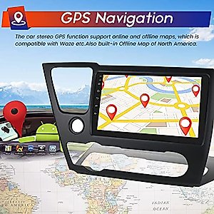 AWESAFE Car Radio Stereo for Honda Civic 2013 2014 2015 Android 11 2G+32G Touch Screen Multimedia Radio Built in Apple Carplay Andriod Auto, Support Mirroring GPS Navigation Steering Wheel Control