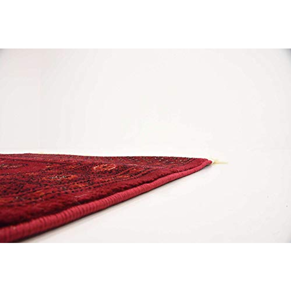 Unique Loom Tekke Collection Over-Dyed Saturated Traditional Torkaman Area Rug, 2 ft 7 in x 10 ft, Red/Burgundy