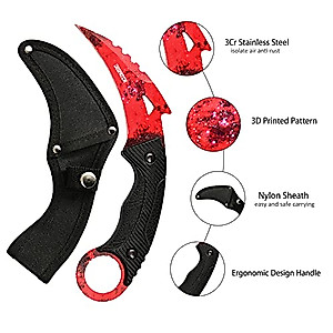 Dispatch Karambit Knife Fixed Blade Tactical Camping Tool, Outdoor Hunting Knife with Sheath and Cord, Suitable for Hiking, Adventure, Survival, Collection