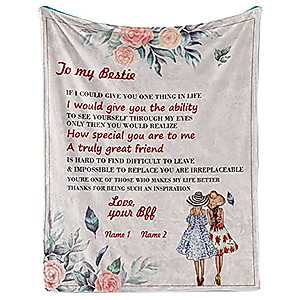Launchigo Customized to My Bestie Blanket from Best Friend. BFF Soft Fleece Throw Blanket, Gift for Birthday, Christmas & Friendship Day.[Custom] (to My Bestie-from BFF 03, 50" X 60")