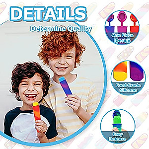 Popsicles Molds 4Pcs Silicone Popsicle Molds Drip Free Ice Pop Mold for Kids Reusable Popsicle Mold for Yogurt Sticks Jelly Chocolates Snacks