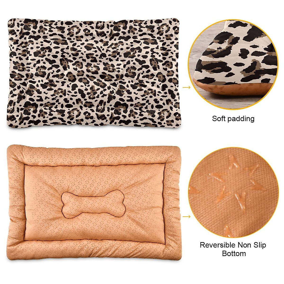 Coikll Camouflage Pet Bed Pad Soft Dog Bed Mat with Anti-Slip Bottom, Machine Washable Crate Pad Mattress for Dog Sleeping- 36 * 24inches