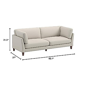 Amazon Brand – Rivet Midtown Contemporary Upholstered Sofa Couch, 92.1"W, Cream