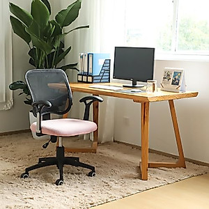 FORCHEER Office Desk Chair Seat Covers Jacquard Fabric Computer Chair Seat Cushion Slipcovers-Pink