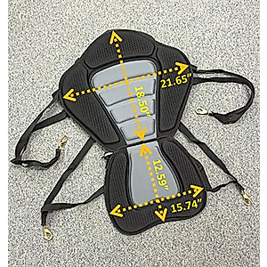 Pactrade Marine Adjustable Padded Deluxe Kayak Seat with Detachable Back Backpack/Bag Canoe Backrest