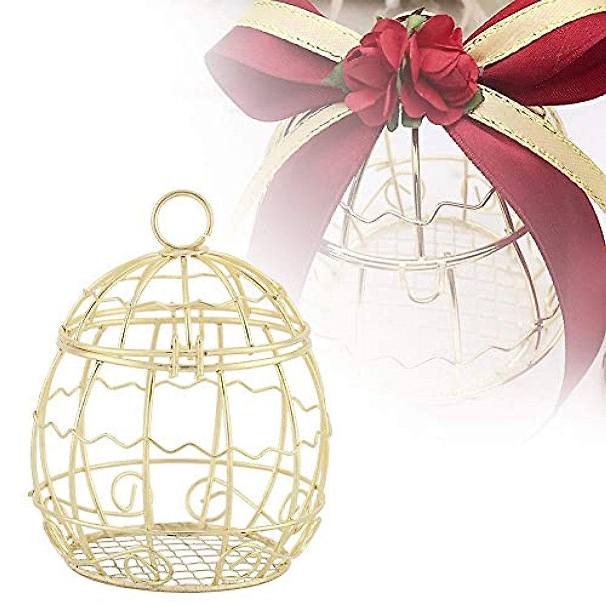 AUNMAS Bird Cage Candy Box, Decorative Gifts Sugar Container Small Chocolate Boxes Wedding Favor Banquet Party Home Decoration Christmas Present Accessories, Gold
