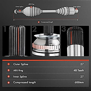 A-Premium CV Axle Shaft Assembly Compatible with Kia Rondo 2007 2008 2009 2010 2011, L4 2.4L, Front Left Driver Side, Replace# 66-3529, 495011D201