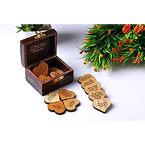 Love gifts for wife, Love gifts for her him, Love gifts for Girlfriend, love gifts for long distance relationship, 15 hearts with Beautiful Love Quotes Printed on Wooden Hearts, Unique Way to say " I LOVE YOU", For Wife/Girl friend/Husband/Boy friend, ann