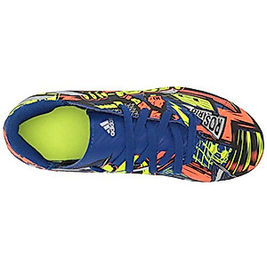 adidas Boy's Nemeziz Messi 19.4 Firm Ground Soccer Shoe, Royal Blue/Silver/Yellow, 2 Little Kid