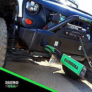 Rhino USA Heavy-Duty Recovery Gear Combos Off-Road Jeep Truck Vehicle Recovery, Best Offroad Towing Accessories - Guaranteed for Life (30' Strap + Shackles)