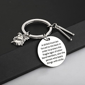 PENQI Drummer Jewelry Drummer Gift Percussion Drumsticks Keychain Percussion Drum Player Gift Drumming Lover Jewelry (drum keychain)