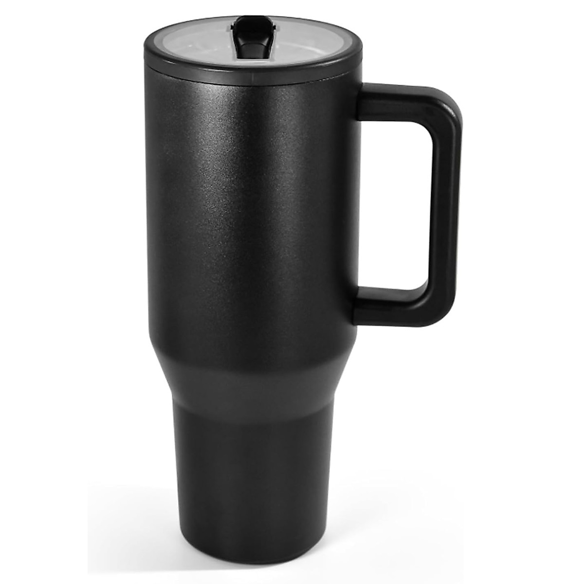 GuardianSeal TravelTumbler 40 oz Tumbler with Handle & Flip Straw – Leak-Proof Insulated Stainless Steel Tumbler with Rubber Base, Fits Cup Holders – Reusable Gift for Men & Women, Black