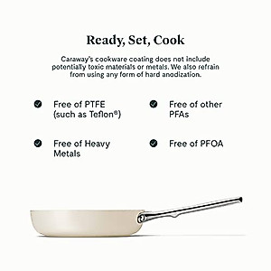 Caraway Nonstick Ceramic Mini Fry Pan (1.05 qt, 8") - Non Toxic, PTFE & PFOA Free - Oven Safe & Compatible with All Stovetops (Gas, Electric & Induction) - Cream