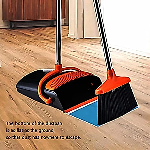 Broom and Dustpan/ Assembly Design for Home Kitchen Room Office Lobby Floor USE Upright Stand UP Dustpan and Broom Set for Home, Black, 26*25.5*83 cm