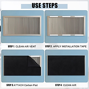 3 Pack Cut to Fit Carbon Pad Pre Filter Roll 16'' x 48'' with 3 Roll 126'' Tape for Air Purifiers Furnace Filters and Air Conditioner Filters Cut to Fit Carbon Pad Removing Odor VOC Carbon Felt