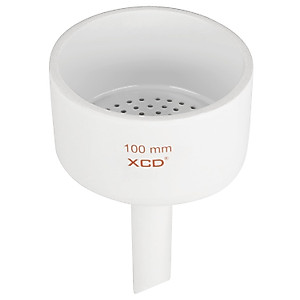 XCD Porcelain Buchner Funnel, 100 mm Porcelain Buchner Filter Funnel O.D. 10 cm I.D. 9.2 cm Porcelain Funnel for Laboratory