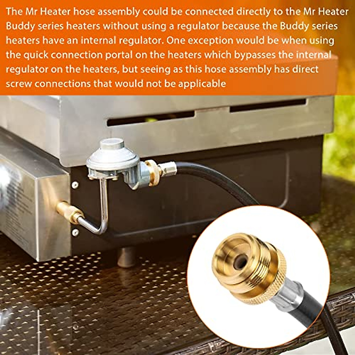 Ximoon F273704 Propane Hose Compatible with Mr. Heater Big Buddy Series Hose Assembly for Many Indoor/Outdoor Portable Propane Appliances, 10-ft