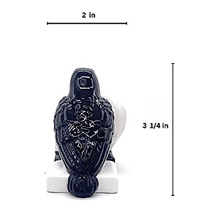 Rustix Quoth The Raven Ceramic Gothic Halloween Decor Cute skull Horror Salt and Pepper Shaker Set Scary Spooky and witchy Gift Fall Season Decor for Kitchen