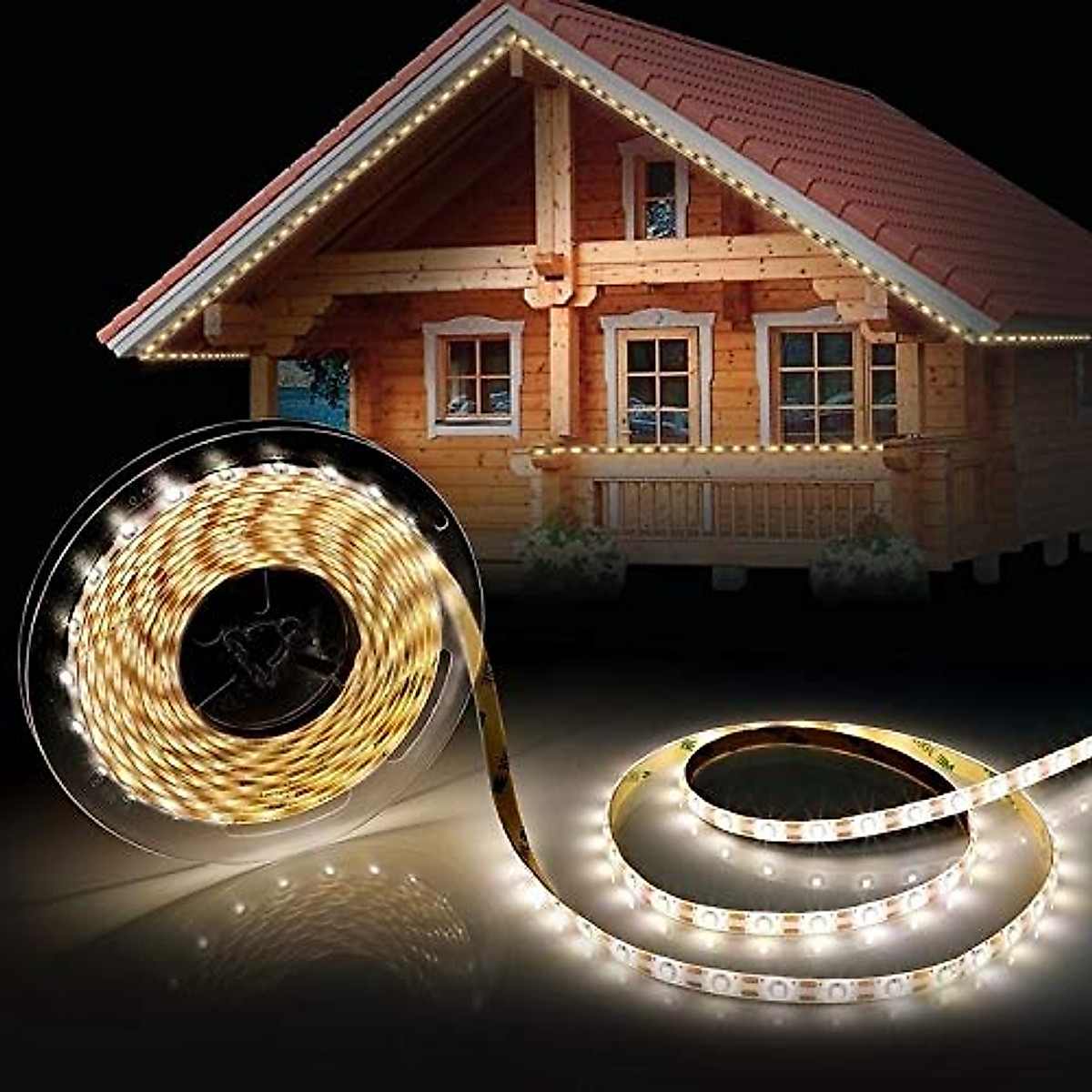 LOGUIDE Outdoor Solar LED Strip Lights,2022 Upgrade Cuttable Rope Lights -8 Modes 180 LED,Solar Powered Flexible Waterproof String Lights Warm White- Garden/Home/Patio/Courtyard