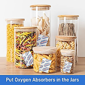 VXYW 50 Packets 300cc Oxygen Absorbers for Food Storage, Food Grade Individually Wrapped O2 Absorbers for Mylar Bags Mason Jars (5 Packets of 10 Bags)