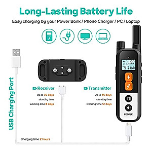 Dog Training Collar with Remote, Shock Collar for Dogs with Vibration and Beep Modes, Rechargeable Transmitter with Security Lock, Waterproof Collar, 99 Adjustable Levels – All Breeds, Sizes