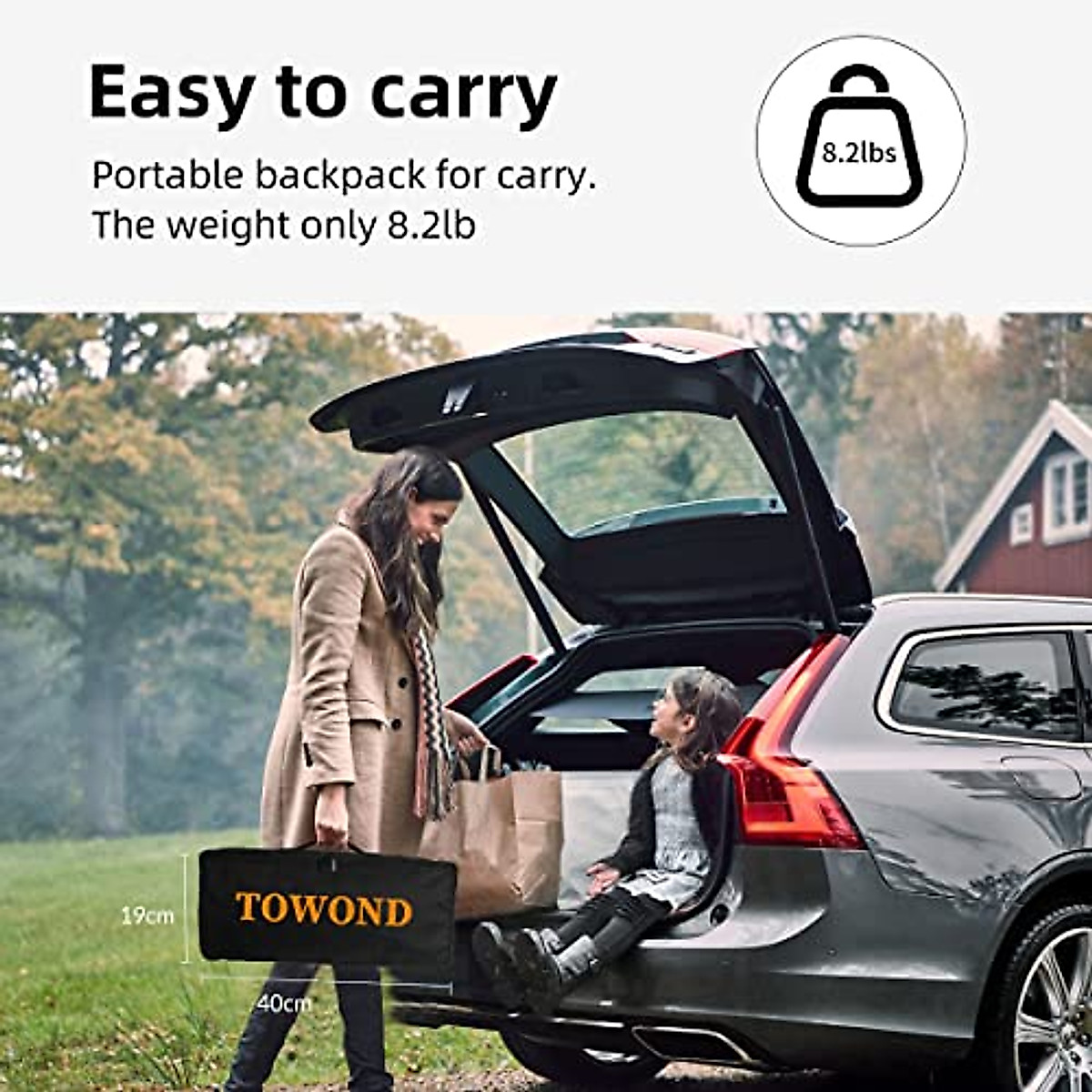 Projector Screen and Stand,Towond 120 inch Portable Projector Screen Indoor Outdoor Projector Screen 16:9 4K HD Wrinkle-Free Lightweight Movie Screen with Carry Bag for Backyard Movie Night