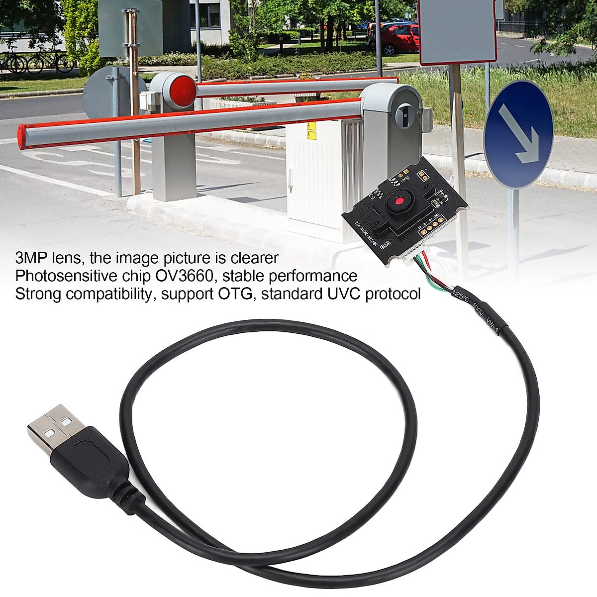 Kuuleyn 3 MP Camera Module, Module Camera, Manual Camera Module, 64° 3.5mm Manual Focus Webcam Board with USB Cable HBVCAM 3M2111 V22