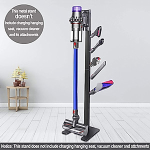 XIGOO Storage-Stand-Docking-Station-Holder Compatible with V15 Detect V11 V10 V8 V7 V6 Cordless Vacuum Cleaners & Accessories, Stable Metal Bracket Organizer Rack, Brushed Black