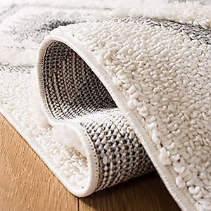 SAFAVIEH Moroccan Tassel Shag Collection 10' x 14' Ivory/Grey MTS601F Boho Non-Shedding Living Room Bedroom Dining Room Entryway Plush 2-inch Thick Area Rug