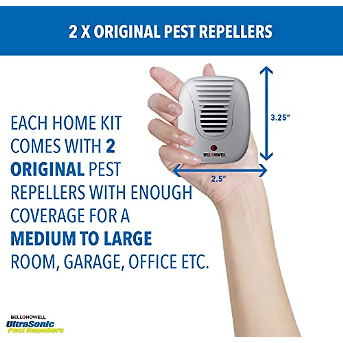 Bell and Howell Ultrasonic Pest Repeller Home Kit (Pack of 6), Ultrasonic Pest Repeller, Pest Repellent for Home, Bedroom, Office, Kitchen, Warehouse, Hotel, Safe for Human and Pet