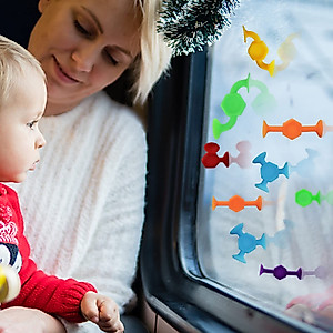 48 Pcs Bath Toys for Kids Ages 3+, Sensory Toys for Autistic Children, Travel Toys Window Toys Stem Learning Toys, Bathtub Toys with Dinosaur Eggshell Storage