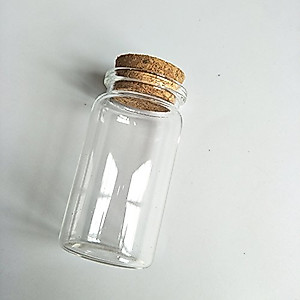Luo House 6pcs 50ml Small Glass Bottles Vials Jars Glass with Cork Stopper Storage Bottle 50ml 37x70mm(1.45x2.75inch)