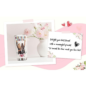 34HD Best Friend Tumbler with Lid, 20oz Insulated BFF Drinking Cup, Another Bonding Year Coffee Mug, Best Friends Gifts, Bestie Gifts for Birthday Mothers Day Christmas