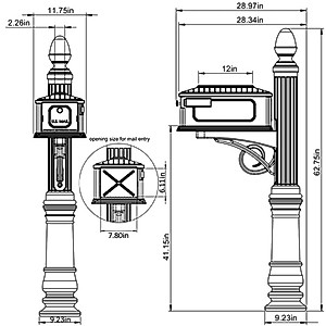 Architectural Mailboxes Stratford Plastic Mailbox and Post Kit, SC000BAM, Black, Medium Capacity
