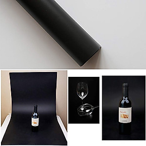 Meking 20x39 Inch PVC Backdrop, 2-Pack Waterproof Matte Photography Background for Flat Lay Food & Cosmetic Small Product Photo Studio Shooting (White+Black)