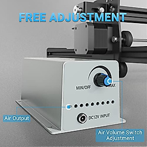 ORTUR Selected Laser Air Assist for Laser Cutter, 16L/min Airflow Air Assist Pump Kit for Most Laser Engraver and Cutter, Low Noise, Clean Surface & Smooth Edge
