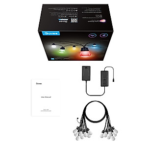 Govee Smart Outdoor String Lights H7020, RGBIC Warm White 48ft LED Bulbs for Outdoor, WiFi Patio Lights Work with Alexa, Google Assistant, APP Control, IP65 Waterproof